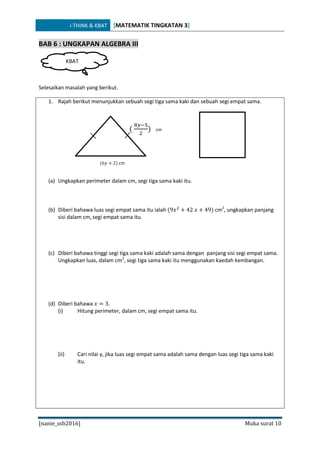 Latihan Ithink and kbat math form 3 | PDF