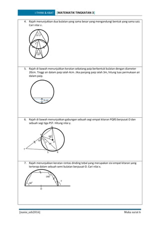 Latihan Ithink and kbat math form 3 | PDF