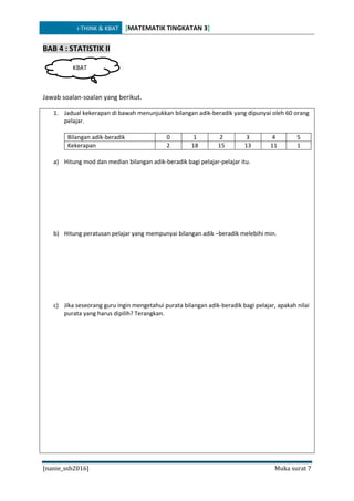 Latihan Ithink and kbat math form 3 | PDF