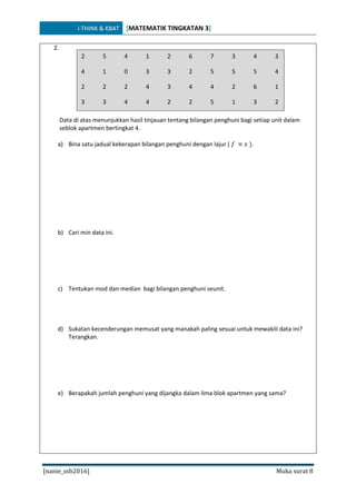 Latihan Ithink and kbat math form 3 | PDF