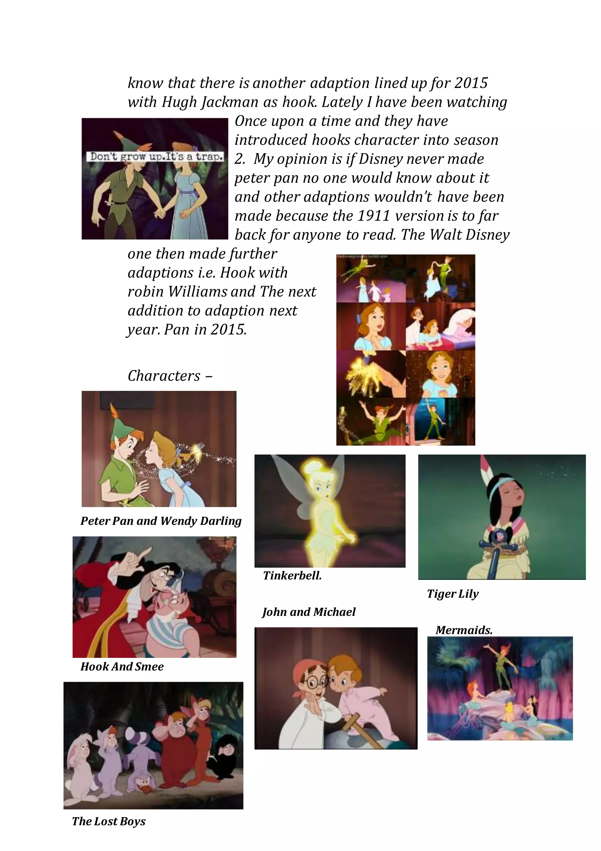 Unit 10 - Adaptations, Peter Pan. | PDF