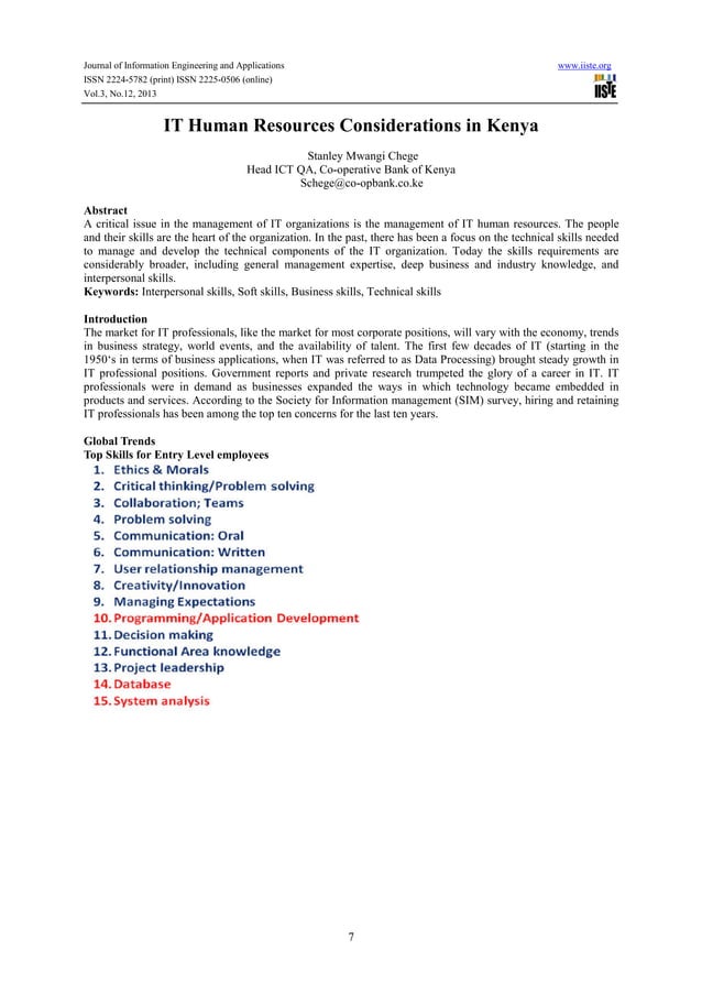 It human resources considerations in kenya | PDF It human resources considerations in kenya | PDF