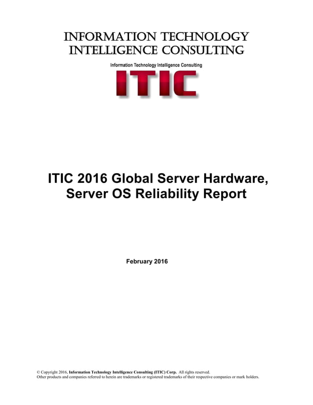 Itic 2016 global server hardware, server os reliability report | PDF
