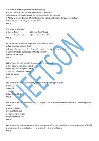 ITI COPA Java MCQ important Questions and Answers | PDF