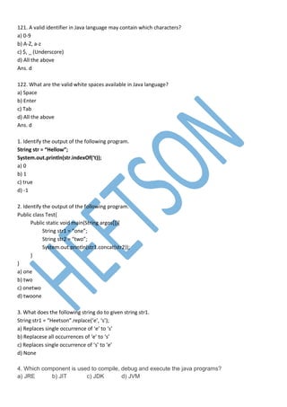ITI COPA Java MCQ important Questions and Answers | PDF