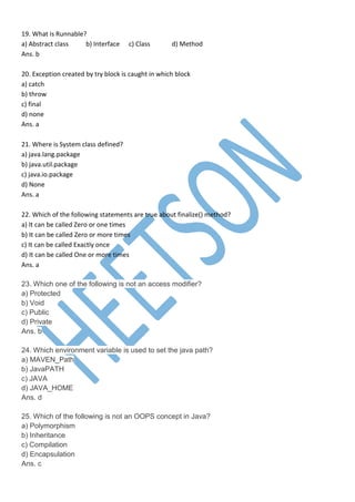 ITI COPA Java MCQ important Questions and Answers | PDF