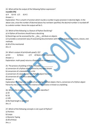 ITI COPA Python MCQ Most Important New Question | PDF