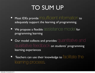 [ITICSE 2013] COLMENA: Assistance in computer programming learning ...