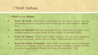 I’TIKAF - CERAMAH SUFAZ BULAN RAMADHAN 2022 | PDF