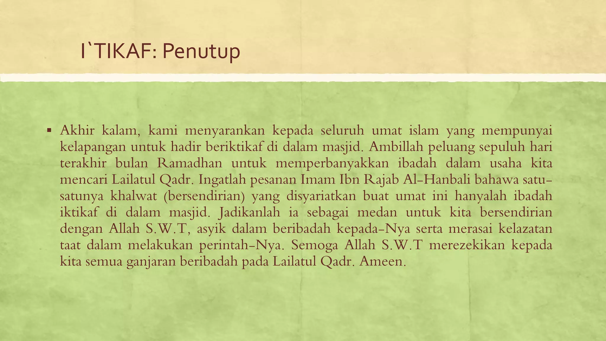 I’TIKAF - MOCK TEACHING.pdf | Free Download