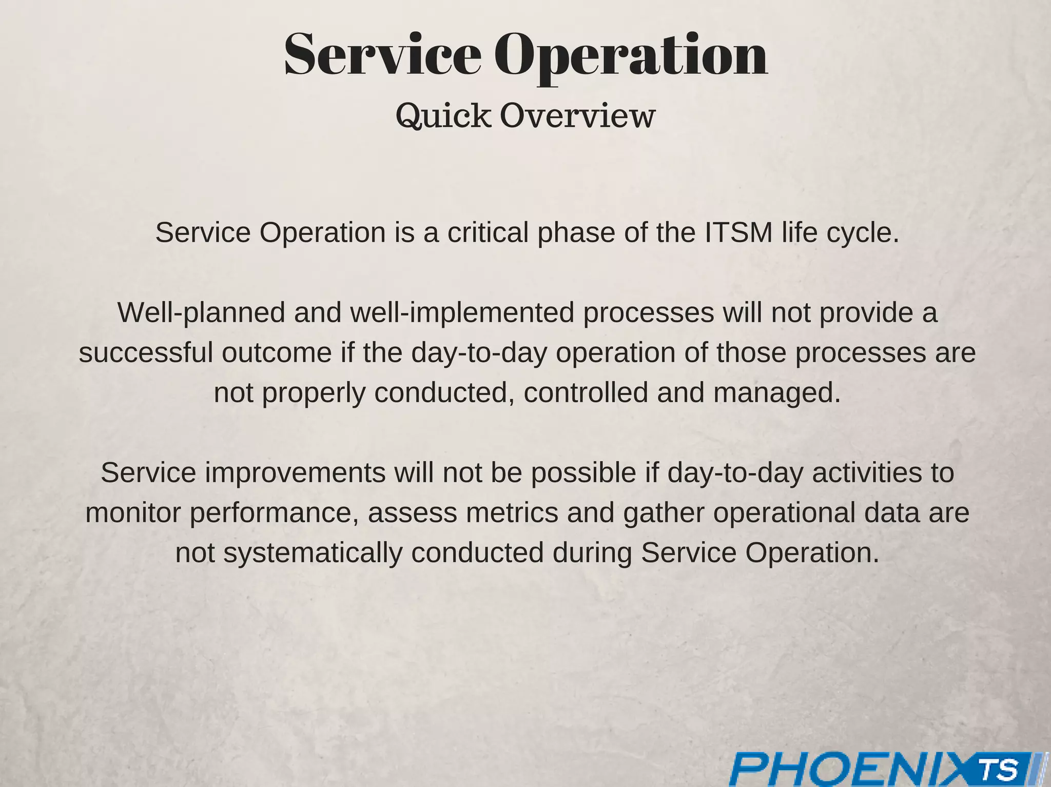 Intro to ITIL Service Operations | PDF