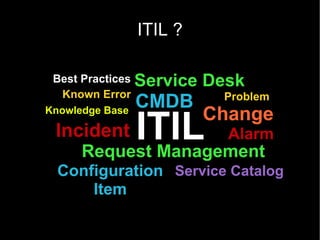 ITIL Methods, Tooling, ITOP Project - fOSSa2010 | PDF