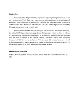 ITIL - The impact of it services management | PDF