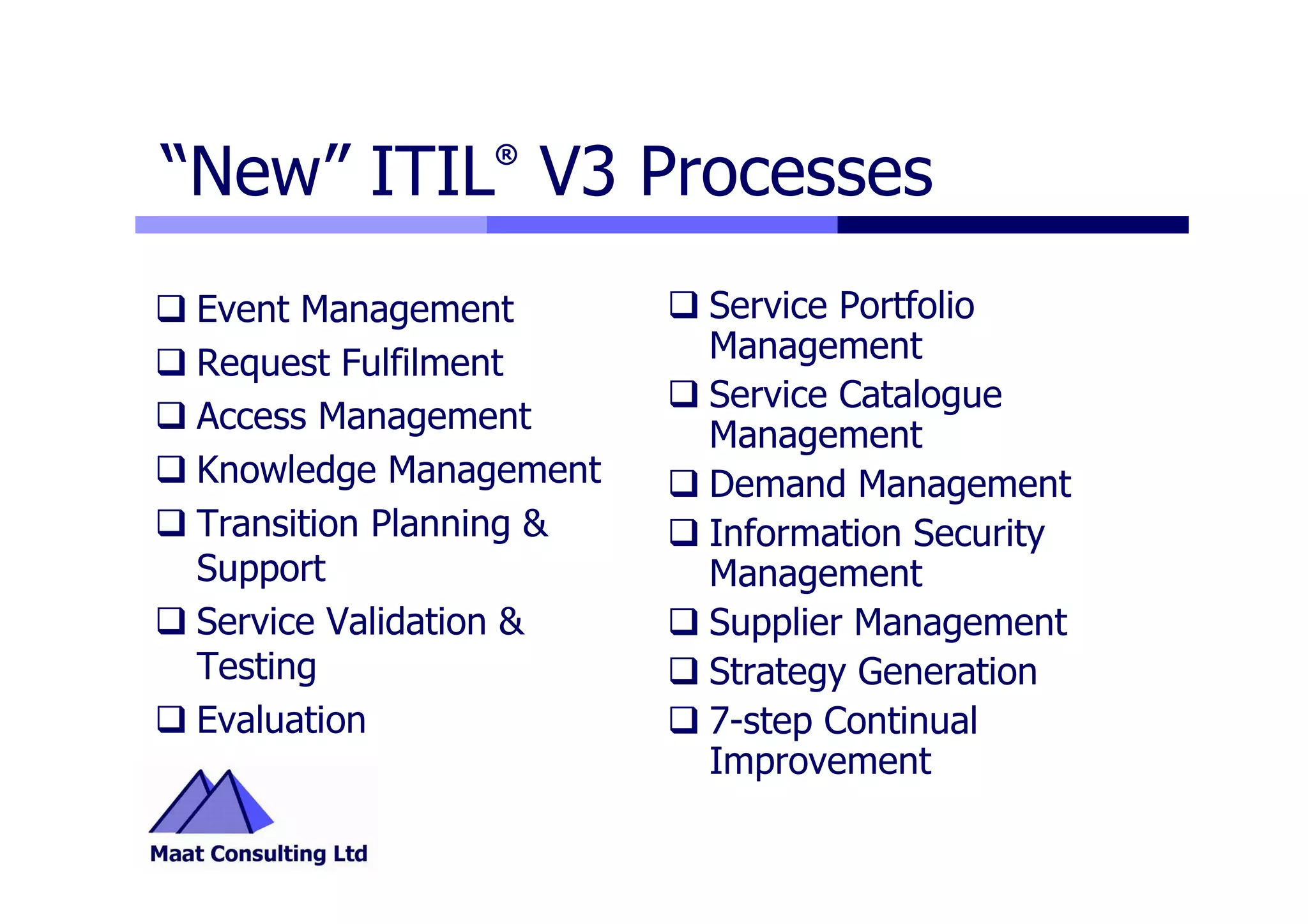 ITIL V3 Highlights | PDF