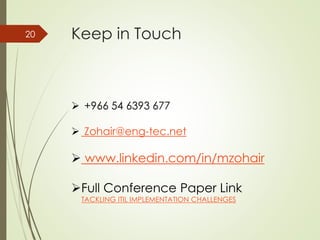 Tackling ITIL Implementation Challenges | PPT