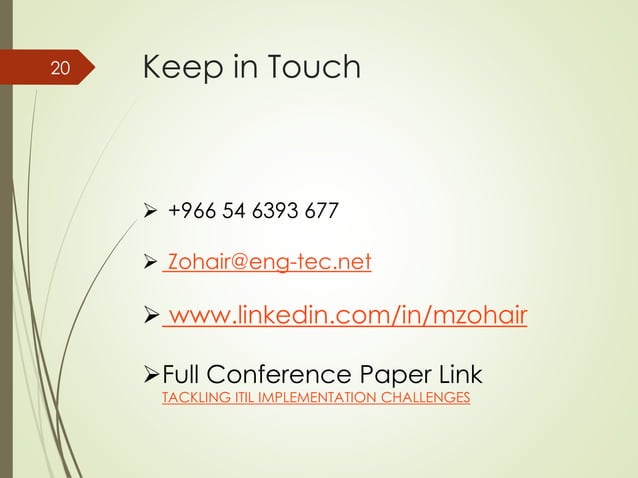 Tackling ITIL Implementation Challenges | PPT