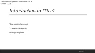 ITIL 4 Framework for Modern Service Governance | PPTX
