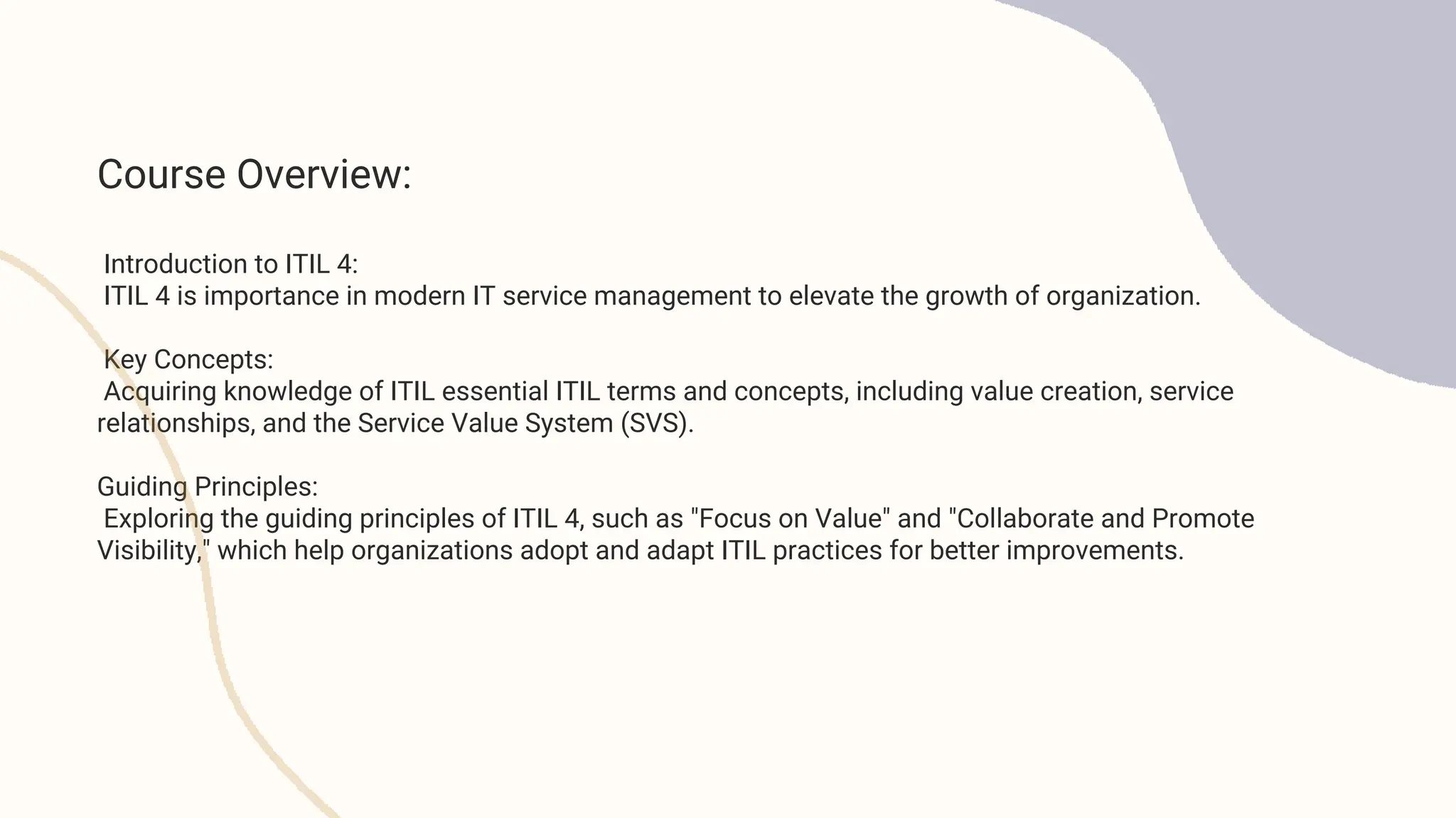ITIL 4 foundation Certification Training | PDF
