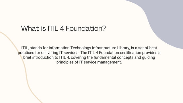 ITIL 4 foundation Certification Training | PPT