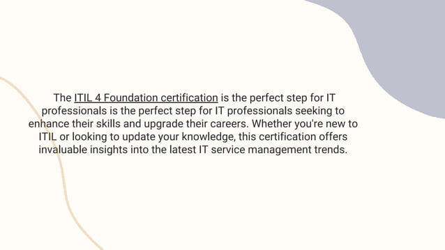ITIL 4 foundation Certification Training | PPT
