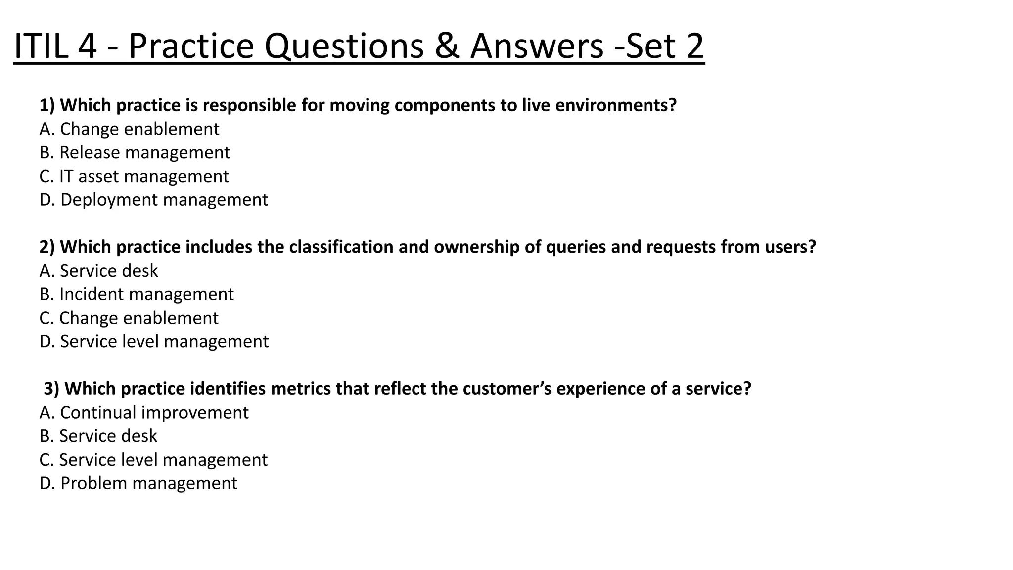 Itil 4 quiz | PPT