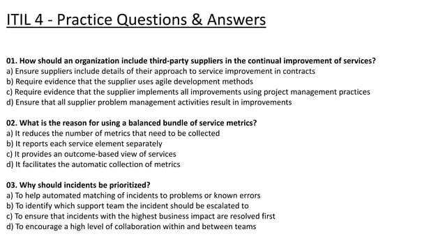 Itil 4 quiz | PPT