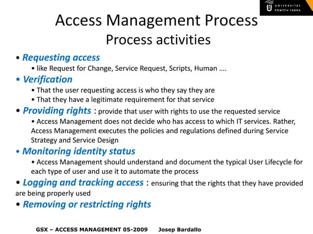 ITIL - IAM (Access Management) | PPSX