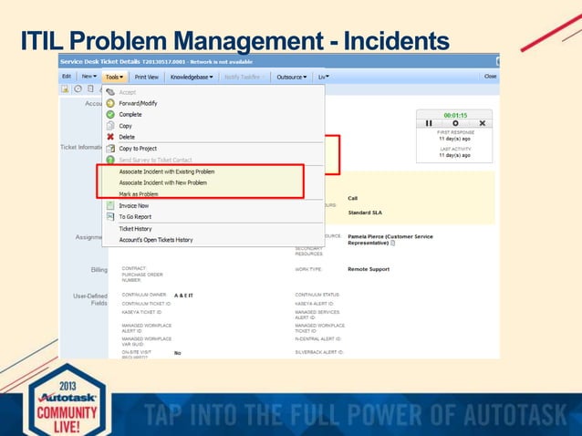ITIL and Autotask: Incident & Problem Management | PPTX | Business ...