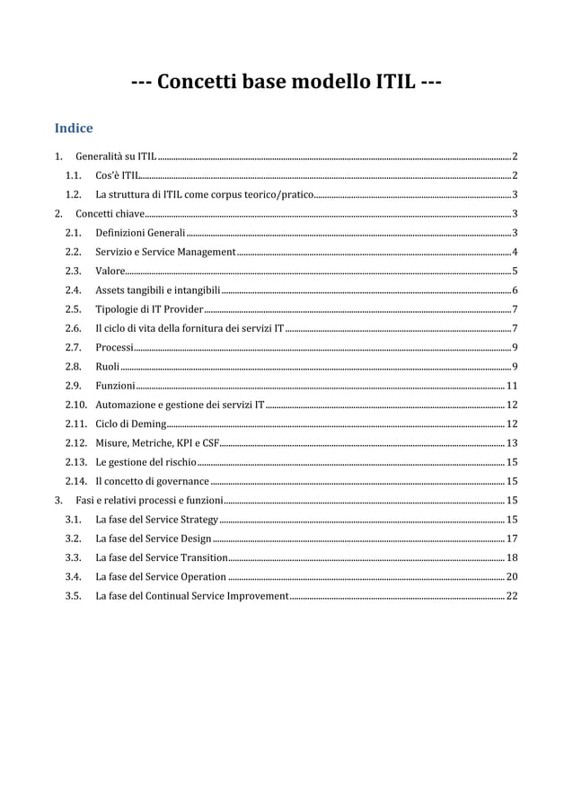 Esame Itil Foundations Basi Pdf
