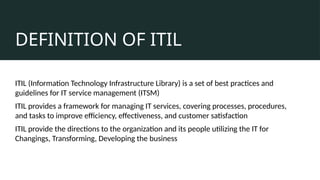 ITIL BASICS AND COMPLETE PROCESS UNDERSTANDING | PPT