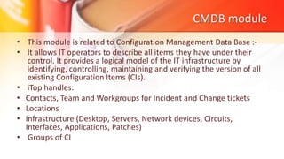 ITIL - iTop combodo tool | PPTX