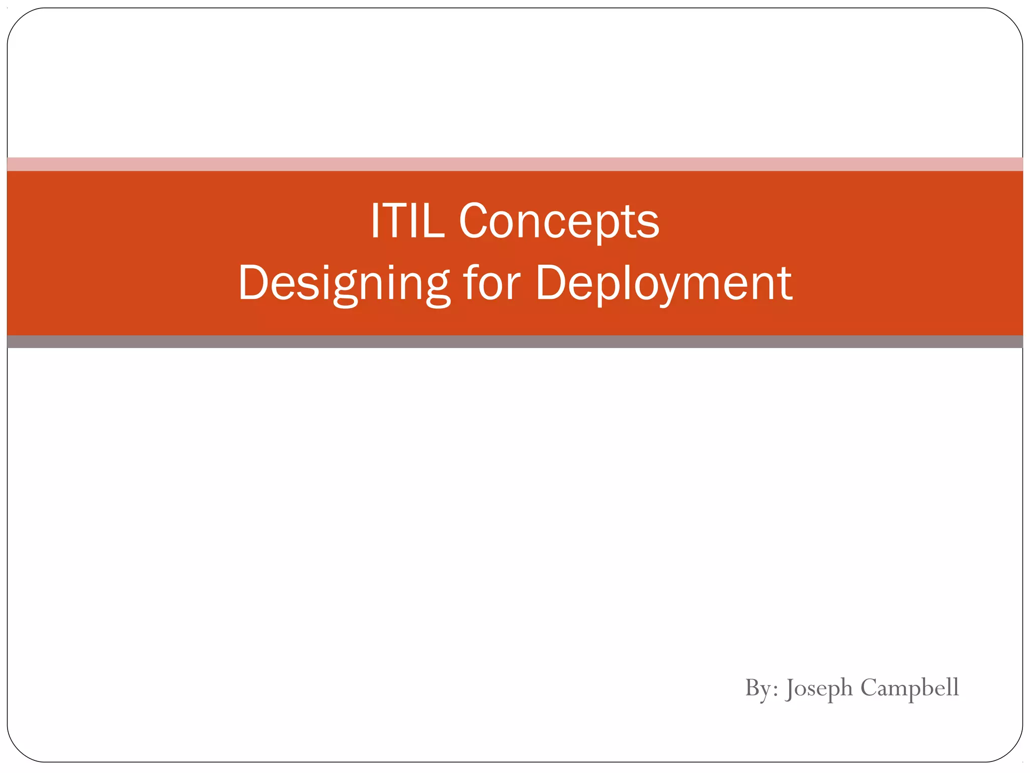 ITIL Concepts (Framework) | PPT