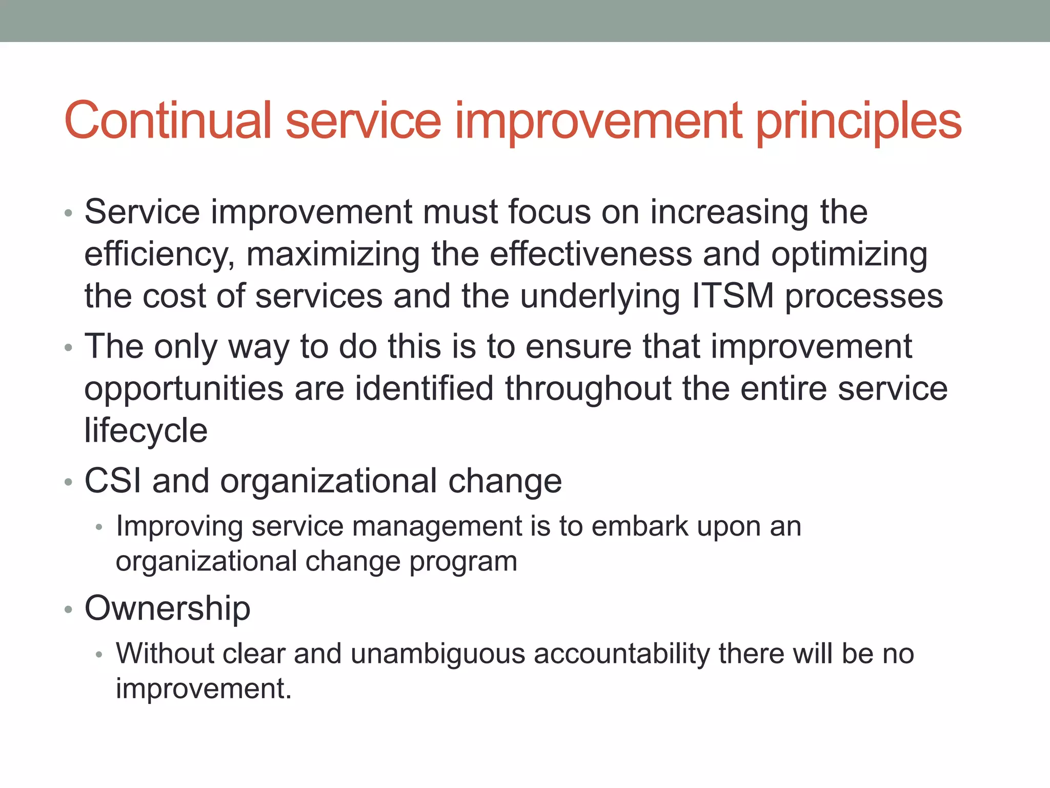 ITIL Continual Service Improvement | PPTX