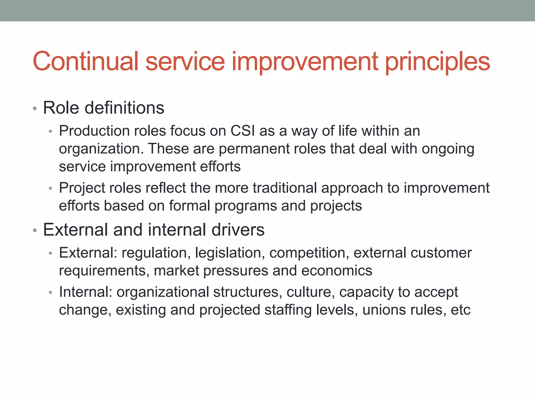 ITIL Continual Service Improvement | PPTX