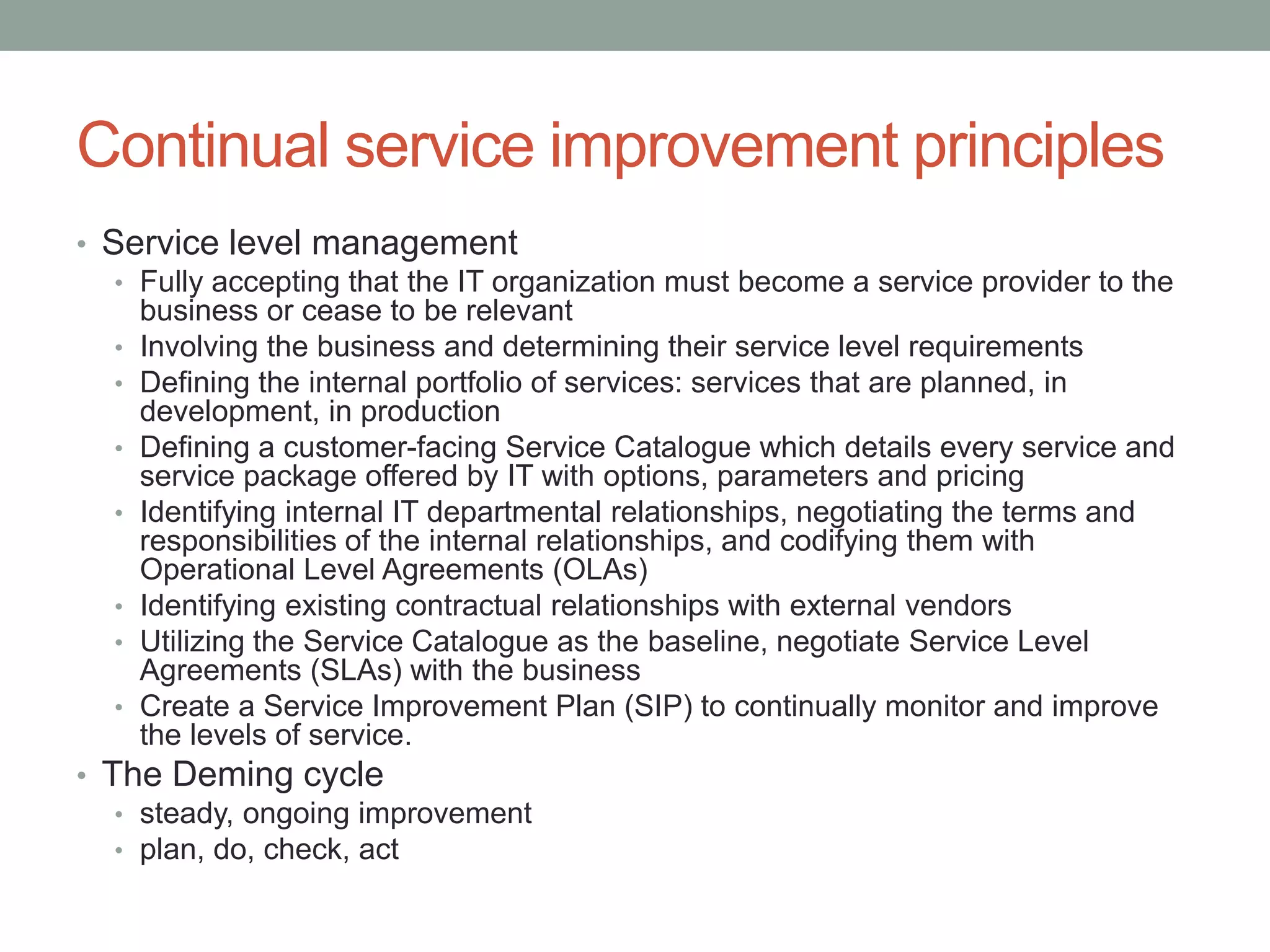 ITIL Continual Service Improvement | PPTX