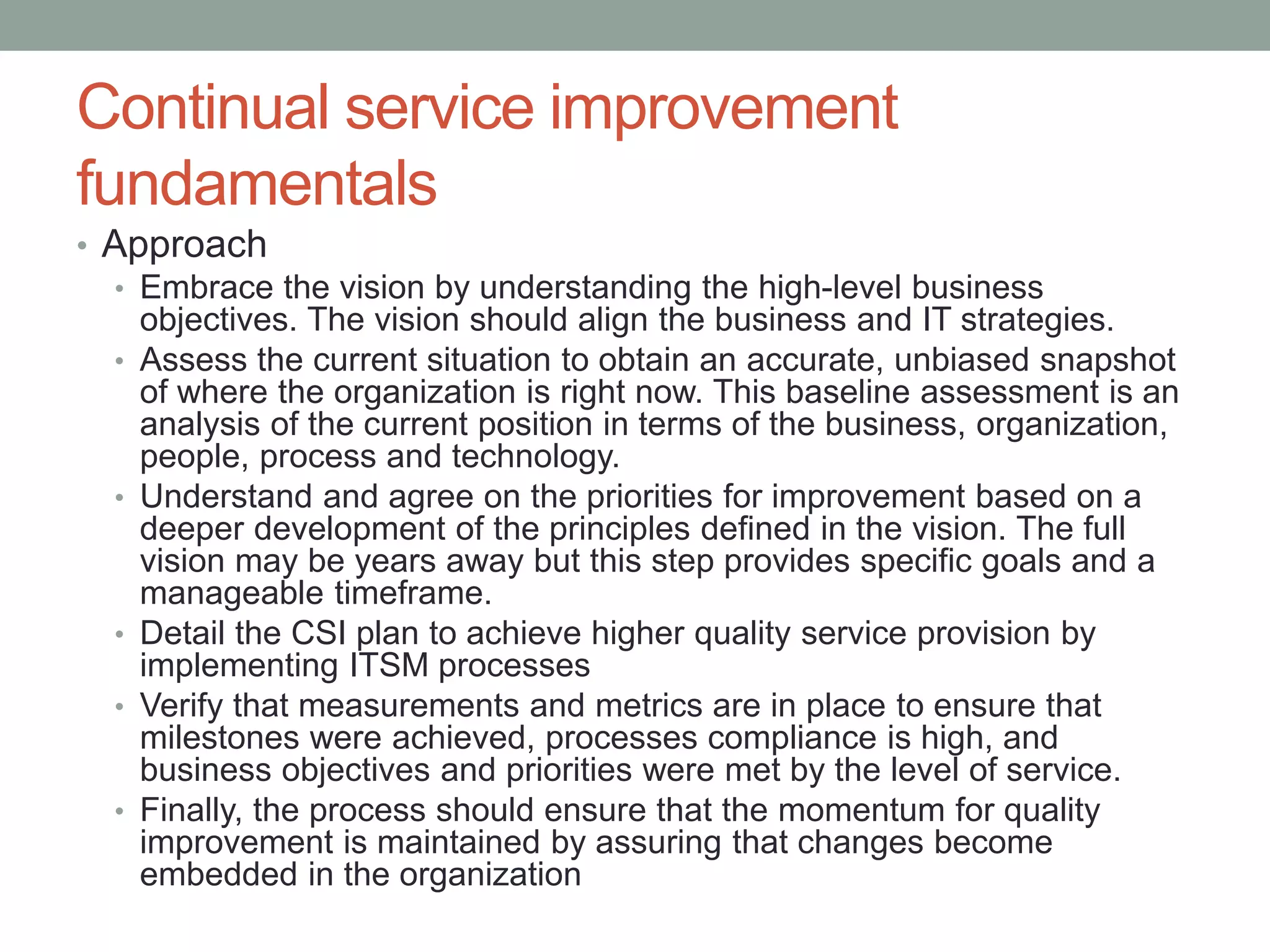 ITIL Continual Service Improvement | PPTX