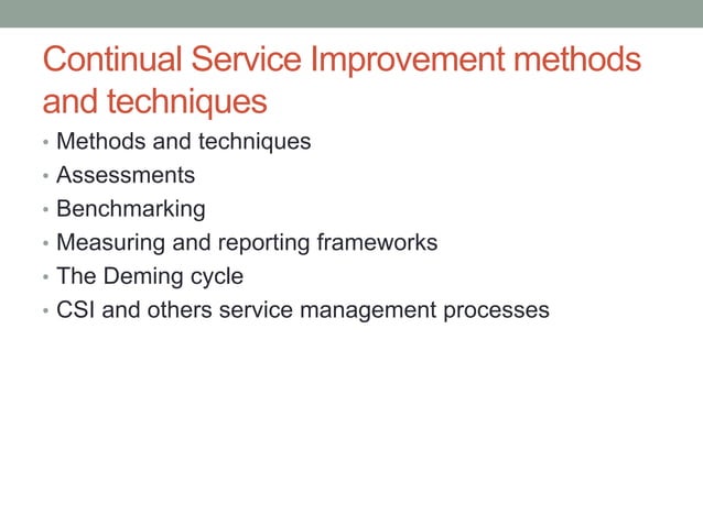 ITIL Continual Service Improvement | PPTX