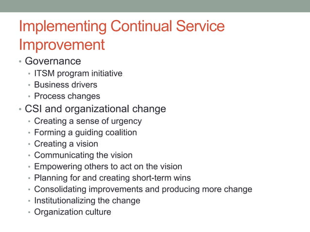ITIL Continual Service Improvement | PPTX