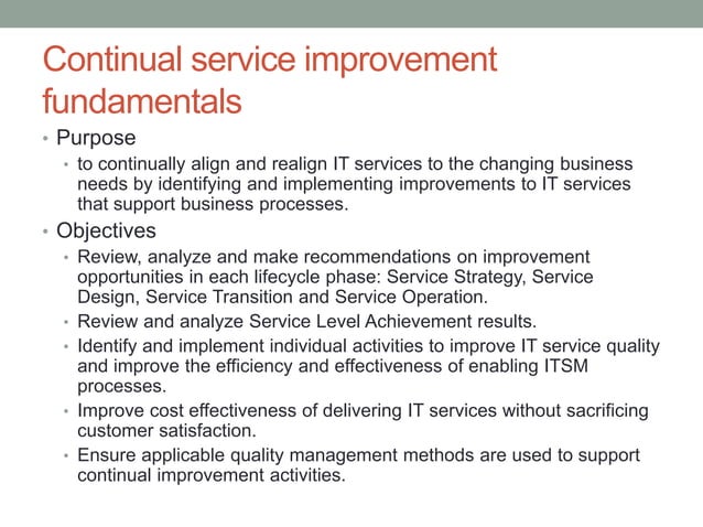 ITIL Continual Service Improvement | PPTX