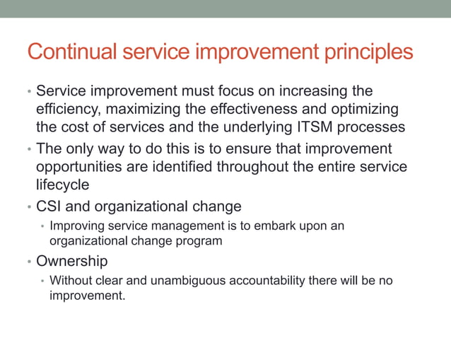 ITIL Continual Service Improvement 2011 | PPT