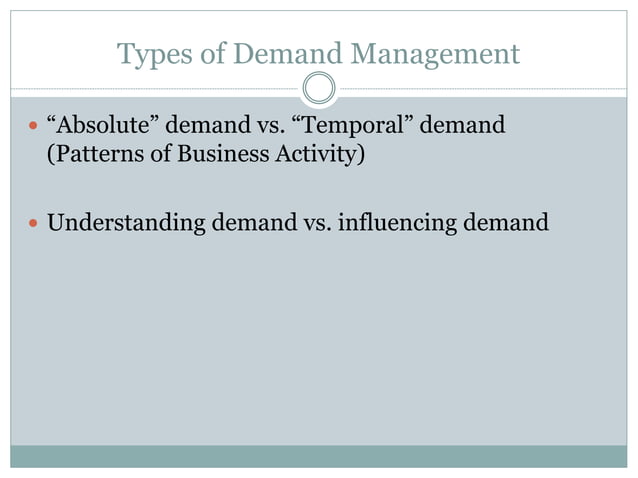 ITIL Demand Management: why August is a bad time for a presentation | PPT