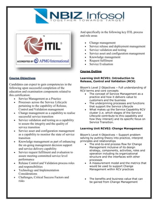 ITIL Expert Track(OSA,SOA,PPO,RCV) + MALC Offerd By nbizinfosol.com