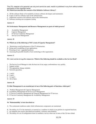 ITIL Foundation V2 200 Sample Questions | DOC