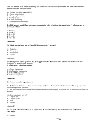 ITIL Foundation V2 200 Sample Questions | DOC