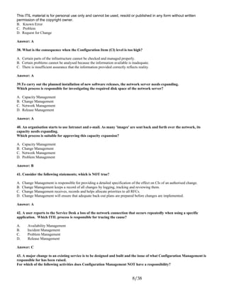 ITIL Foundation V2 200 Sample Questions | DOC