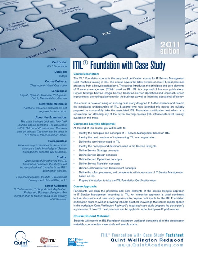 Itil foundation with case study 2011 edition | PDF | Information ...