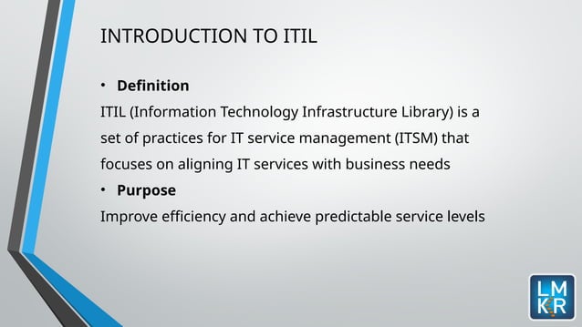 Itil Framework For Org Presentation Pptx
