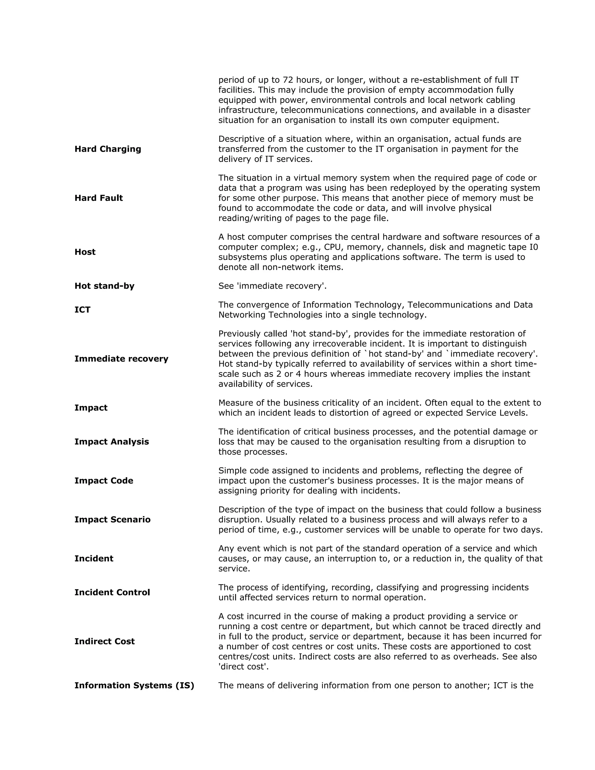Itil glossary | DOC | Computing | Technology & Computing