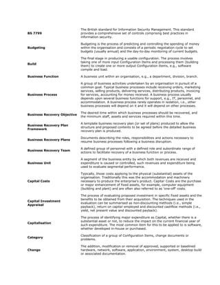 Itil glossary | DOC | Computing | Technology & Computing
