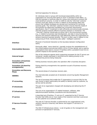 Itil glossary | DOC | Computing | Technology & Computing